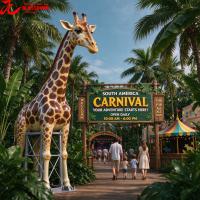 China Customized Fiberglass Giraffe Model Fiberglass Sculptures Outdoor for sale