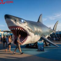 China Outdoor Megalodon Model Fibreglass Animal Statues For Exhibitions for sale
