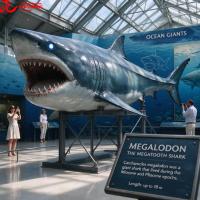 China Outdoor Megalodon Model Fibreglass Animal Statues For Exhibitions for sale