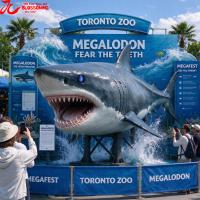 China Outdoor Megalodon Model Fibreglass Animal Statues For Exhibitions for sale
