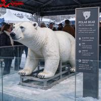 China Customised FRP Realistic Polar Bear Model For Museum And Theme Park for sale
