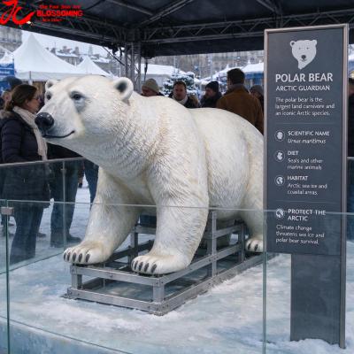 China Customised FRP Realistic Polar Bear Model For Museum And Theme Park for sale