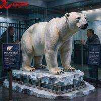 China Customised FRP Realistic Polar Bear Model For Museum And Theme Park for sale