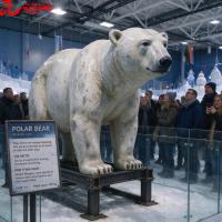 China Customised FRP Realistic Polar Bear Model For Museum And Theme Park for sale