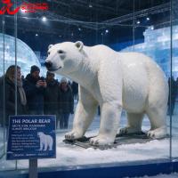 China Customised FRP Realistic Polar Bear Model For Museum And Theme Park for sale