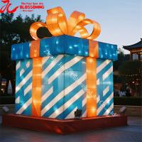 China LED Silk Gift Box Christmas Lanterns Christmas Festival Displays CE LVD EMC Approval for sale