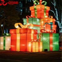 China LED Silk Gift Box Christmas Lanterns Christmas Festival Displays CE LVD EMC Approval for sale