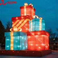 China LED Silk Gift Box Christmas Lanterns Christmas Festival Displays CE LVD EMC Approval for sale