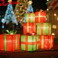 China LED Silk Gift Box Christmas Lanterns Christmas Festival Displays CE LVD EMC Approval for sale