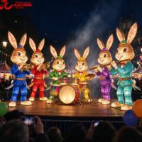China Easter Bunny Band LED Lanterns Theme Parks Festival Lantern Sculpture  for sale
