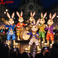 China Easter Bunny Band LED Lanterns Theme Parks Festival Lantern Sculpture  for sale