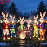 China Easter Bunny Band LED Lanterns Theme Parks Festival Lantern Sculpture  for sale