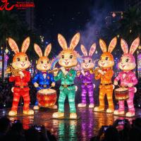 China Easter Bunny Band LED Lanterns Theme Parks Festival Lantern Sculpture  for sale
