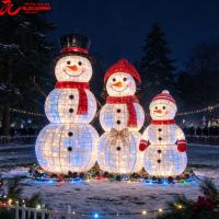 China Commercial Outdoor Snowman Lantern Standing Snowman With Led Lantern For Event for sale