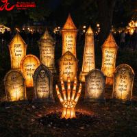 China Halloween Graveyard Tombstone Display Lantern For Malls / Parks / Zoos for sale