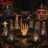 China Halloween Graveyard Tombstone Display Lantern For Malls / Parks / Zoos for sale