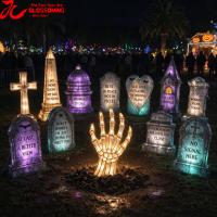 China Halloween Graveyard Tombstone Display Lantern For Malls / Parks / Zoos for sale