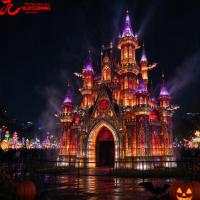 China Vampire Castle Halloween Lanterns Customized LED Lantern Light Sculpture for sale