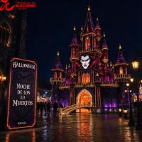 China Vampire Castle Halloween Lanterns Customized LED Lantern Light Sculpture for sale