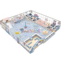 China 280 Squares Attractive Blue Trampoline Ocean Ball Indoor Children Playground for sale