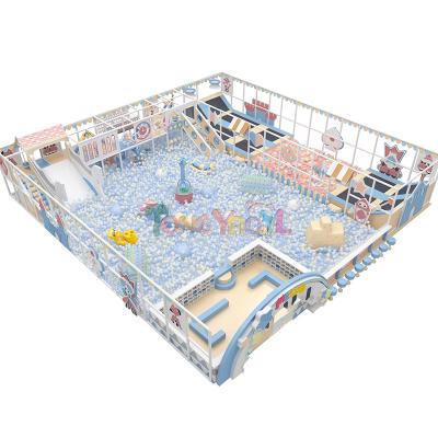 China 280 Squares Attractive Blue Trampoline Ocean Ball Indoor Children Playground for sale