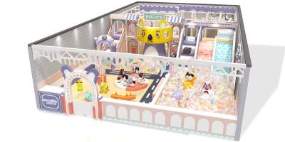 China 157 Squares Adorable Indoor Playground With Ball Pit Mini Carouseland For Kids for sale