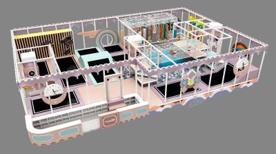 China 200 Squares Dream Indoor Playground OEM Adventure Indoor Playground With Trampoline for sale