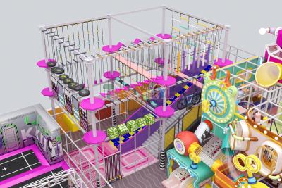 China Customized Ninja Indoor Playground 100 - 500kg Capacity Ninja Warrior Indoor Playground for sale