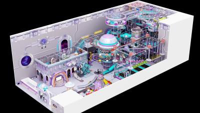 China High Custom Indoor Playground 870 Squares Space Theme Indoor Playground Purple Gray Space for sale
