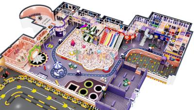 China Customizable Indoor Playground Equipment 500 Squares Commercial Indoor Play Structures Purple for sale