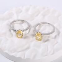China Egg Shaped Moissanite Engagement Rings 2.6g 925 Silver CZ Rings Glittering for sale