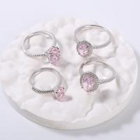 China 925 Silver CZ Pink Moissanite Rings Eternal Wedding Rings 1.78g For Women for sale