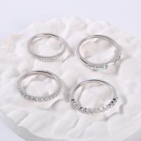 China 1.30g 925 CZ Engagement Ring Unisex Silver Wedding Rings For Couple for sale