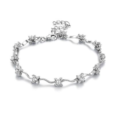 China Tiffany Couple Bracelets Flower 925 Silver CZ Bracelet For Women for sale