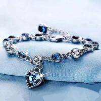 China Women 925 Silver CZ Heart Bracelet AAAA+ Sterling Silver Cubic Zirconia Bracelet for sale