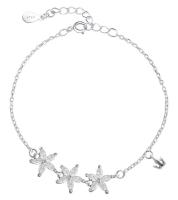 China Temperament Rhinestone 925 Silver Flower Bracelet Micro Inset For Women for sale
