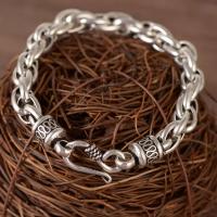 China Handmade S925 Chunky Chain Link Bracelet Mens Antique for sale