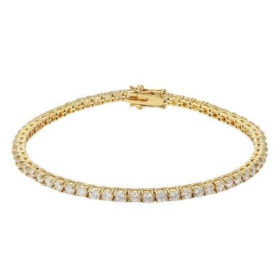 China 5A Crystal S925 Silver Tennis Bracelets Clear 3mm Bangle Friendship Day Band for sale