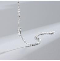 China Minimalist Personality 925 Sterling Silver Bracelet Love Knot Beads Chain Jewelry for sale