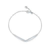 China Ladies S925 Silver CZ Bracelet Cubic Zirconia Rhodium Plated for sale