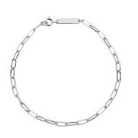 China Gold 925 Pure Silver Bracelets Online Plain Paperclip Chain For Women for sale