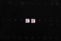 China Natural 925 Sterling Silver Earring Square Pink Gemstone Stud Earrings 2.30g Small for sale