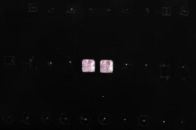 China Natural 925 Sterling Silver Earring Square Pink Gemstone Stud Earrings 2.30g Small for sale