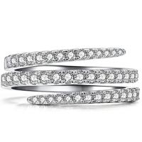 China Round Shaped 925 Silver Cz Rings , Zirconia Wedding Diamonds Engagement Ring for sale