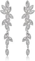 China Sterling Silver Cubic Zirconia Earrings , 0.8g Sterling Silver Heart Drop Earrings for sale