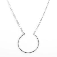 China Womens Simple Zircon CZ Pendant 925 Silver Necklace 45cm Chain Length Affordable Gift Box for sale
