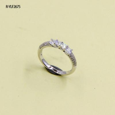 China Pear Shaped AAA CZ 925 Silver Ring Prong Setting 2mm Band Fine Jewelry for sale