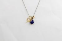 China 18K Gold Diamond Necklace with 1.00 Carat Princess Cut Diamond - 18 Inch Chain, 2mm Width for sale