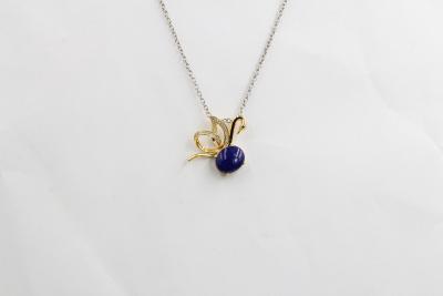 China 18K Gold Diamond Necklace with 1.00 Carat Princess Cut Diamond - 18 Inch Chain, 2mm Width for sale