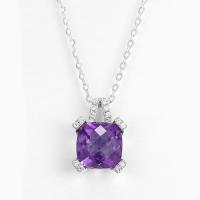 China Cushion White Jade Marquise Pendant Necklace Elegant Gemstone Jewelry Women for sale